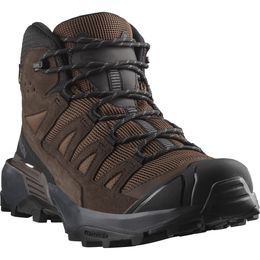 Wanderschuh Salomon "X ULTRA 360 LEATHER MID GORE-TEX", Herren, Gr. 42, schwarz earth, delicioso, castlerock, Leder, Textil, Schuhe Wanderschuh, wasserdicht