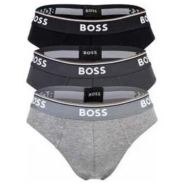 Slip BOSS "Slip Briefs 3P Power 3er Pack", Herren, Gr. XL, grau, Obermaterial: 95% Baumwolle CO. 5% Elasthan EL., Unterhosen Slip