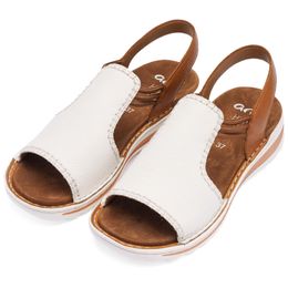 Keilsandalette Ara "TAMPA", Damen, Gr. 38, wei&szlig;, cognac, Glattleder, Basic, Schuhe Keilsandalette, Keilsandalette, Bequemschuh in Schuhweite G (= weit)