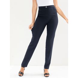 Webhose Classic Basics, Damen, Gr. 24, Kurzgr&ouml;&szlig;en, blau (marine), 72% Viskose, 25% Polyamid, 3% Elasthan, unifarben, lang, Hosen Webhose