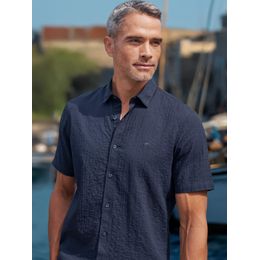 Kurzarmhemd Lerros "Kurzarmhemd im Knitterlook", Herren, Gr. S, Normalgr&ouml;&szlig;en, classic navy, 99% Baumwolle, 1% Elasthan, Hemden Kurzarmhemd