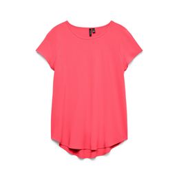 V&eacute;ro Moda Blusenshirt VERO MODA "VMBELLA SS TOP WVN GA NOOS", Damen, Gr. M, coral paradise, Web, Obermaterial: 97% Viskose, 3% Elasthan, unifarben, regular fit h&uuml;ftbedeckend, Rundhals, Shirts Blusenshirt, Viskosemischung, abgerundeter Saum