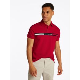 Poloshirt Tommy Hilfiger "HILFIGER CHEST INSERT REG POLO", Herren, Gr. M, medium rot, Piqu&eacute;, Obermaterial: 96% Baumwolle, 4% Elasthan, regular fit, Rippb&uuml;ndchen, Shirts Poloshirt