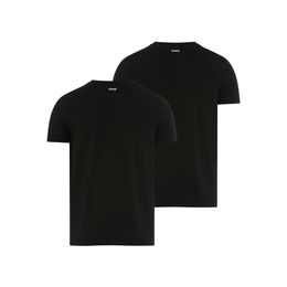 T-Shirt Hugo "Hugo-Round", Herren, Gr. M, schwarz001, Single Jersey, Obermaterial: 96% Baumwolle, 4% Elasthan, unifarben, slim fit normal, Rundhals, abgesteppte Kante, Shirts T-Shirt, Rundhalsausschnitt, Slim-Fit, Hugo Logo-Druck