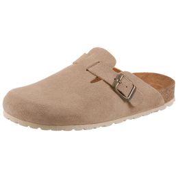 Clog Salamander, Damen, Gr. 43, beige, Veloursleder, Basic, Schuhe Clog, Hausschuh, Homeslipper, Schlupfschuh, Flats mit Fu&szlig;bett
