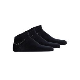 Sneakersocken Bugatti "Socken 3er Pack", Herren, Gr. 43-46, blau (dunkelblau), Obermaterial: 78% Baumwolle CO. 20% Polyamid PA. 2% Elasthan EL., Socken Sneakersocken
