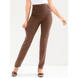 Webhose Classic Basics, Damen, Gr. 23, Kurzgr&ouml;&szlig;en, braun (toffee), 72% Viskose, 25% Polyamid, 3% Elasthan, unifarben, lang, Hosen Webhose