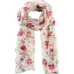 Schal bonprix, Damen, creme gebl&uuml;mt, Seide, Modet&uuml;cher Schal, aus reiner Seide, mit Blumenmuster, feminin gestaltet