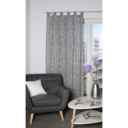 Vorhang Home Wohnideen "THEES", grau, B:135cm H:225cm, Polyester, Polyester, Gardinen, Vorhang, bestickt