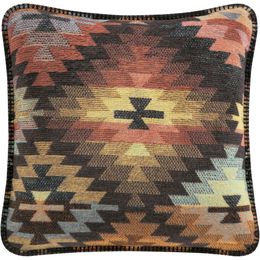 Dekokissen Biederlack "Nomad", nomad glow, ethnomuster, B:50cm L:50cm, Baumwolle, Polyacryl, Polyester, Dekokissen_Sitzkissen_Kissenh&uuml;llen, markantes Ikat-Dessin