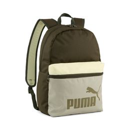 Rucksack Puma "PHASE COLOR BLOCK BACKPACK", gr&uuml;n (schwarz olive, lux army, colorblock), Rucks&auml;cke, Damen, Netz, Polyester, Rucksack, f&uuml;r sportliche Aktivit&auml;ten und Alltag, mit ger&auml;umigem Hauptfach