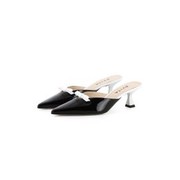 Evita PERLA Women's Mules - Patent Leather Black/White - 35