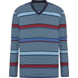 Herren Schlafanzug marine-rot-gestreift Gr&ouml;&szlig;e 60/62