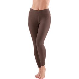 w&auml;schepur Damen Leggings hinten h&ouml;her geschnitten schoko Gr&ouml;&szlig;e 48/50