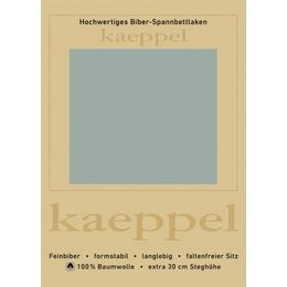 Spannbettlaken Kaeppel "Spannbettlaken Biber", gr&uuml;n (jade), L:200cm, Biber, Obermaterial: 100% Baumwolle, Bettlaken, Spannbettlaken, 100% Baumwolle, kuschelig weich ideal f&uuml;r Winter