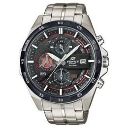Chronograph Casio EDIFICE, silber (rot, schwarz, silberfarben), Armbanduhren, Herren, Chronograph, Quarzuhr,Armbanduhr,Herrenuhr,bis 10 bar wasserdicht, Edelstahlarmband