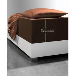 Spannbettlaken Fleuresse "Comfort XL", braun (dunkelbraun), 1 Stk., Mako-Jersey, 180x200 180x210 180x220 190x200 190x210 190x220 200x200 200x210 200x220 40cm, Mako-Jersey, Obermaterial: 96% Baumwolle, 4% Elasthan (LYCRA), Bettlaken, Spannbettlaken, Mako-Jersey, f&uuml;r Matratzen bis 40 cm H&ouml;he, Bettlaken, Spannbetttuch