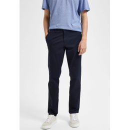 Chinos Selected "SLH175-SLIM NEW MILES FLEX PANT NOOS", Damen, Gr. 33, L&auml;nge 32, blau (schwarz sapphire), Web, Obermaterial: 91% Baumwolle, 6% Polyester, 3% Elasthan, unifarben, slim fit lang, Hosen, Baumwollmischung, slim fit