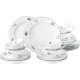 Seltmann Weiden Teeservice &raquo;Geschirr-Set Sonate Nostalgie&laquo; Tassen, Untertassen, Teller, Made in Germany, 18 Teile, f&uuml;r 6 Personen wei&szlig; Porzellan