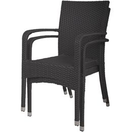 Stapelstuhl Garden Pleasure "LONDON", schwarz (schwarz, schwarz, schwarz), B:55cm H:87cm T:57cm, Kunststoff, St&uuml;hle, Stapelstuhl, 2er Set, auch f&uuml;r die Gastronomie geeignet