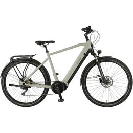Prophete Unisex &raquo;Entdecker 5.0&laquo; 10 Gang Shimano Deore Schaltwerk Kettenschaltung Mittelmotor 250 W Pedelec, Elektrofahrrad f&uuml;r Herren grau