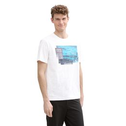 Tom Tailor Herren Tom Tailor T-Shirt mit Front Print wei&szlig; 3XL