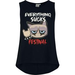 Grumpy Cat Everything Sucks - Festival Top schwarz in XXL AF100181