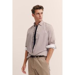 Bugatti Herren Bugatti Langarmhemd mit Under-Button-Down braun 4XL, Normalgr&ouml;&szlig;en