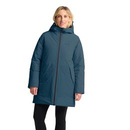 Funktionsjacke Jack Wolfskin "FROST HAVEN JKT W", Damen, Gr. S, aluminium bl, Web, Obermaterial: 100% Polyester. Futter: 100% Polyester. Wattierung: 100% Polyester, unifarben, Basic ca. Mitte Oberschenkel, mit Druckkn&ouml;pfen,verstellbar, Jacken Funktionsjacke, Wasserdicht, winddicht, Winterjacke, Kordelzug in der Taille