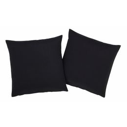 Bruno Banani Dekokissen &raquo;Lagan&laquo; 2-er Set, einfarbig, Kissenh&uuml;llen ohne F&uuml;llung, 40 x 40 cm schwarz Polyester