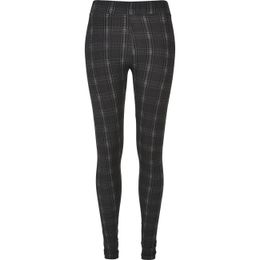 Leggings Urban Classics "Urban Classics Damen Ladies Soft AOP Leggings", Damen, Gr. M, US-Gr&ouml;&szlig;en, schwarzcheck, 85% Polyester, 15% Elasthan, skinny fit, Hosen Leggings