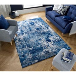 FLAIR RUGS Teppich &raquo;Wonderlust&laquo; rechteckig 10 mm H&ouml;he fu&szlig;bodenheizungsgeeignet, mehrfarbig, Vintage Design, Abstrakt blau Kunstfaser
