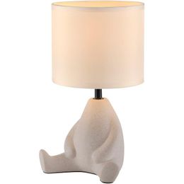 JUST LIGHT Tischleuchte &raquo;TED&laquo; E27 1 Stk. Warmwei&szlig; Schalter, Schnurschalter, ExklusiveE27 beige