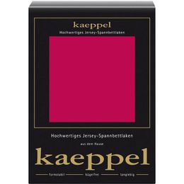 Kaeppel Spannbettlaken &raquo;Single Jersey Mako Elasthan&laquo; aus 97% Baumwolle und 3% Elasthan rot Jersey-Elasthan, Obermaterial: 97% Baumwolle, 3% Elasthan