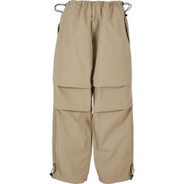 Stoffhose Urban Classics "Urban Classics Damen Ladies Cotton Parachute Pants", Damen, Gr. 3XL, US-Gr&ouml;&szlig;en, wetsand, 100% Baumwolle, unifarben, oversize, Hosen Stoffhose