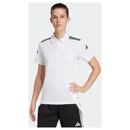 Poloshirt Adidas PERFORMANCE "SQUADRA25 COTTON", Damen, Gr. M, schwarz-wei&szlig; (wei&szlig;, schwarz), Obermaterial: 65% Polyester, 35% Baumwolle, Shirts, sportlicher Stil, mit Druckknopfverschluss