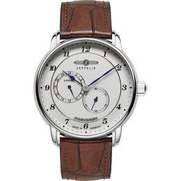 Zeppelin Herren Zeppelin Automatikuhr &raquo;Friedrichshafen Automatic 24h Indicator&laquo; Armbanduhr, Herrenuhr, Made in Germany, Mechanische Uhr, analog braun