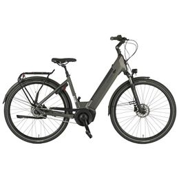 Prophete Unisex &raquo;Geniesser 3.0&laquo; 7 Gang Shimano Nexus Schaltwerk Nabenschaltung Mittelmotor 250 W Pedelec, Elektrofahrrad f&uuml;r Damen u. Herren grau