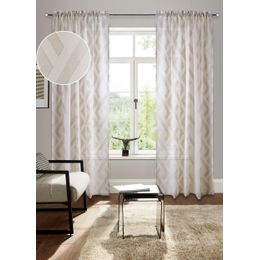 Gardine Bruno Banani "Lynn" Gr. 1, beige (sand), B:140cm H:145cm, Scherli, Polyester, Gardinen, Gardine, sch&ouml;ner Schal, Scherli, zeitlos und modern