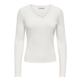 Only Damen Only V-Shirt &raquo;ONLSARA SHARAI L/S V-NECK TOP JRS&laquo; Baumwollmischung, slim fit S