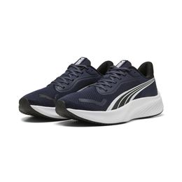 Trainingsschuh Puma "Pounce Lite Laufschuhe Erwachsene", Damen, Gr. 36, blau (navy blau), Obermaterial: Textil, Synthetik. Futter: Textil. Innensohle: Textil. Laufsohle: Gummi, Schuhe