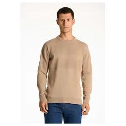 Strickpullover LINDBERGH "Strickpullover Relaxed Fit", Herren, Gr. 3XL, beige (sand), Obermaterial: 100% Baumwolle, Rundhals, Pullover Strickpullover