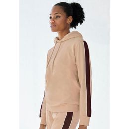 s.Oliver Damen s.Oliver Hoodie, mit Kontrast Eins&auml;tzen, Loungewear beige 32/34