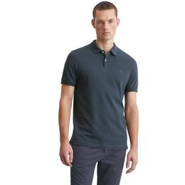 Marc O'Polo Poloshirt MARC O'POLO, Herren, Gr. M, blau (blau washed), Obermaterial: 95% Baumwolle, 5% Elasthan, unifarben, Shirts, im klassischen Look