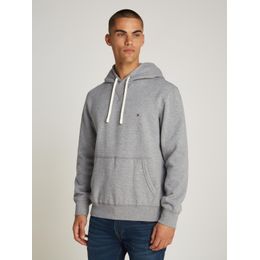Hoodie Tommy Hilfiger "ESSENTIAL FLEECE", Herren, Gr. M, grau (medium grau heather), Sweatware, Obermaterial: 60% Baumwolle, 40% Polyester, Sweatshirts Hoodie