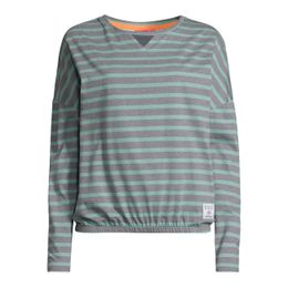 Langarmshirt SALZHAUT "Longsleeve INGMARIE", Damen, Gr. S, blau (navy, bottle gr&uuml;n), Obermaterial: 50% Baumwolle CO. 50% Polyester PES., Shirts Langarmshirt