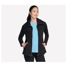 Trainingsjacke Skechers "GOSNUGGLE TUNIC FZ JACKET", Damen, Gr. L, schwarz, Obermaterial: 62% Polyester, 35% Baumwolle, 3% Elasthan, Jacken Trainingsjacke