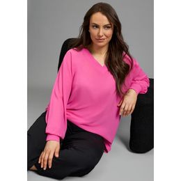 Laura Scott Curve Damen Laura Scott CURVE Shirtbluse mit sportivem Rippenb&uuml;ndchen 50