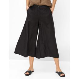 Culotte Brax "Style MELLI S", Damen, Gr. 34K (17), Kurzgr&ouml;&szlig;en, schwarz, Web, 100% Leinen, Hosen Culotte