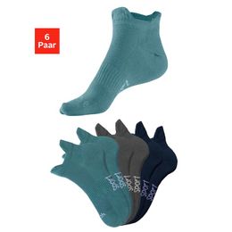 Bench. Damen Sneakersocken Packung, 6 Paar tlg. mit feiner Mesh Konstruktion und Mittelfu&szlig;gummi bunt 39-42